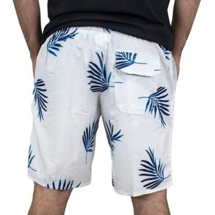 Bermuda Shorts Surftrip Premium Palm Trees Blues Masculino - l Surftrip l